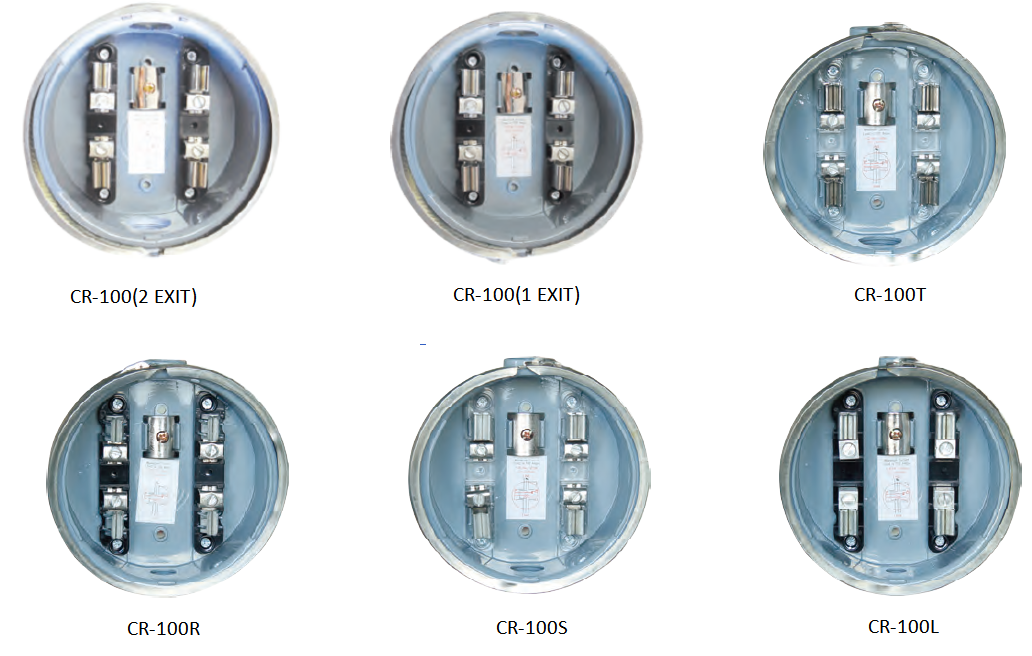 Die cast aluminum Round Meter Base Socket 100Amps Single phase 4 terminals