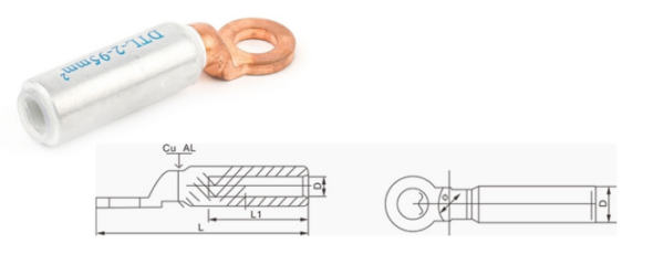 Tubular Lugs Bimetallic Lug for Copper Bus Bar Terminated